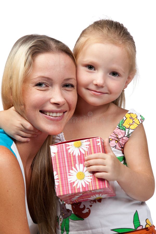 Happy Family with Gift Box. Stock Photo - Image of friendly, joyful ...