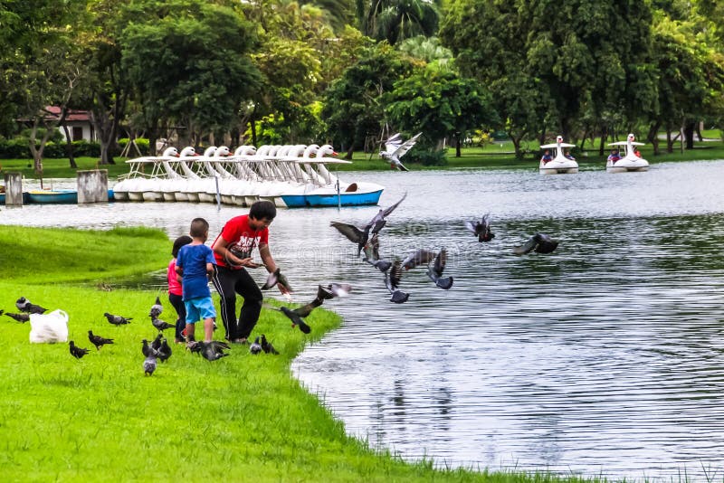A Happy Family in the Nature Park. Editorial Stock Photo - Image of ...