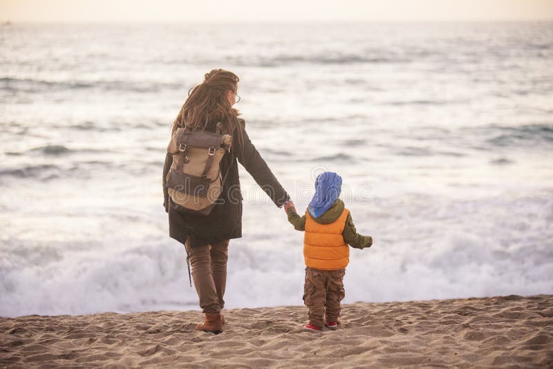 Happy Family Have a Fun in Pasific Ocean Stock Image - Image of kids ...