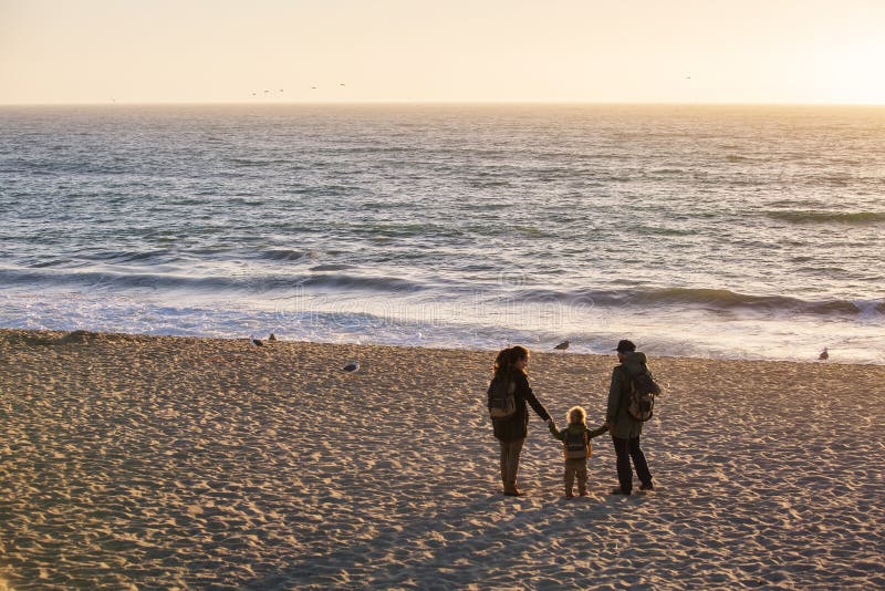 Happy Family Have a Fun in Pasific Ocean Stock Image - Image of wave ...