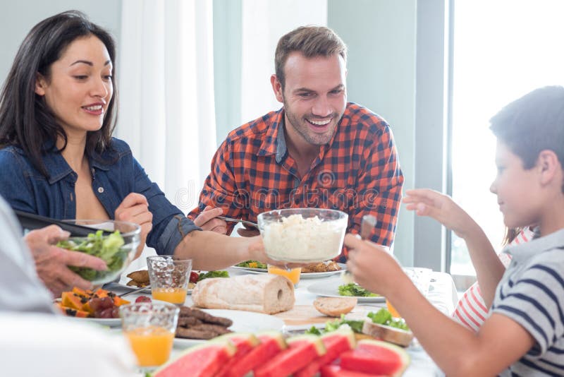 Happy Family Having Breakfast Stock Photo - Image of child, beautiful ...