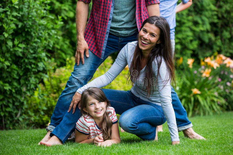 Happy Family Having Fun in Park Stock Photo - Image of environment ...