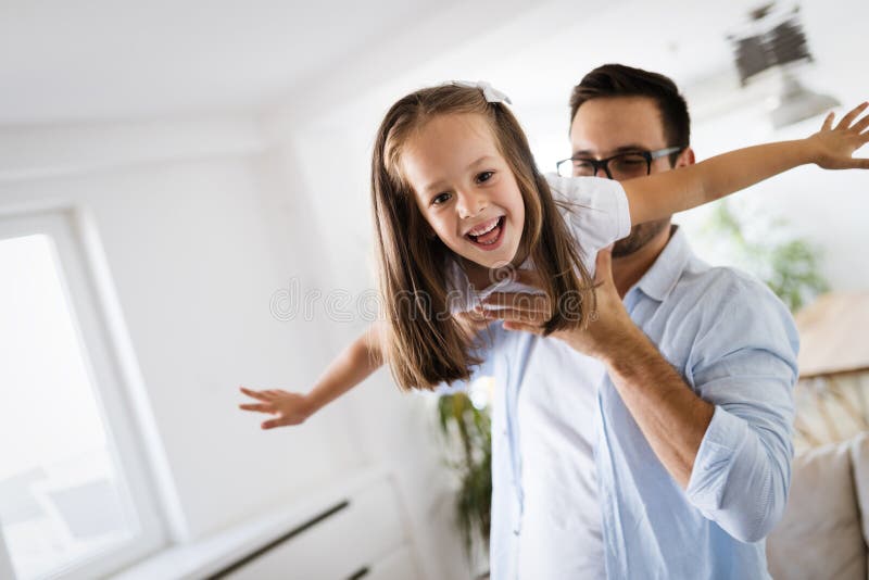 Happy Family Having Fun Time at Home Stock Image - Image of portrait ...