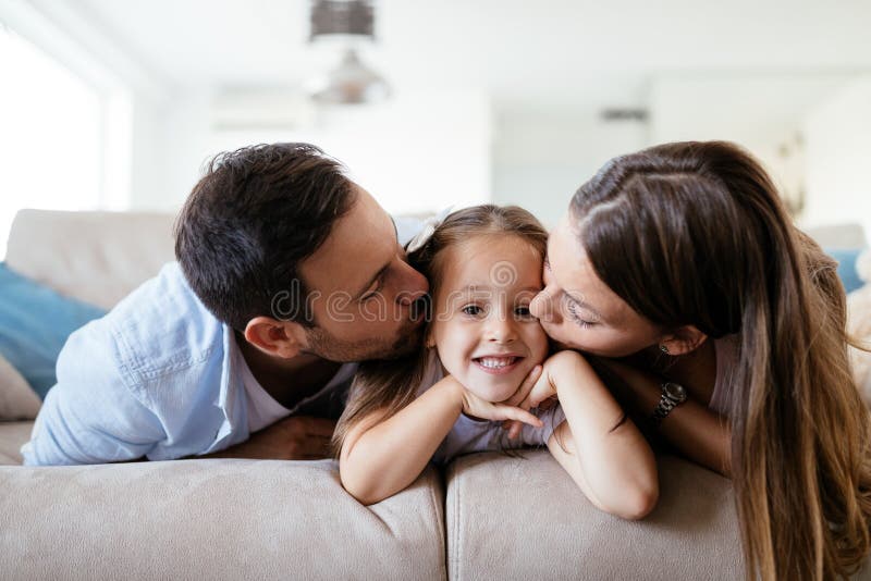 Happy Family Having Fun Time at Home Stock Image - Image of happy ...