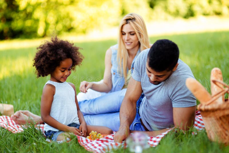 Happy Family Having Fun Time on Picnic Stock Photo - Image of mother ...