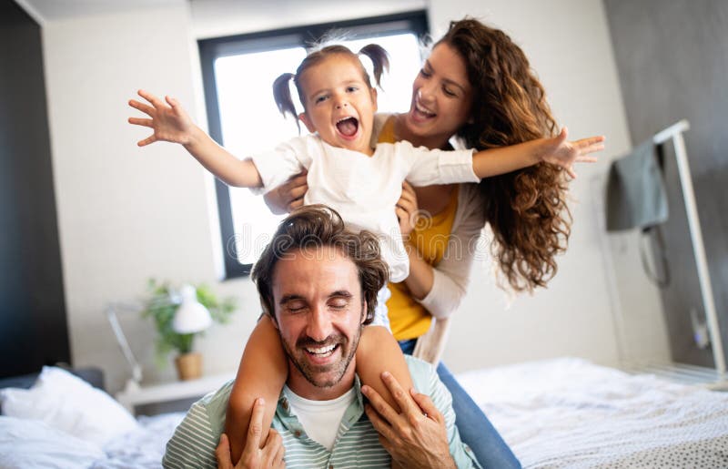 Happy Family Having Fun Times at Home Stock Photo - Image of freedom ...