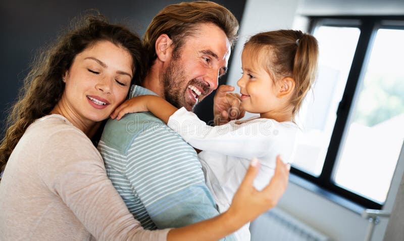 Happy Family Having Fun Times at Home Stock Image - Image of living ...