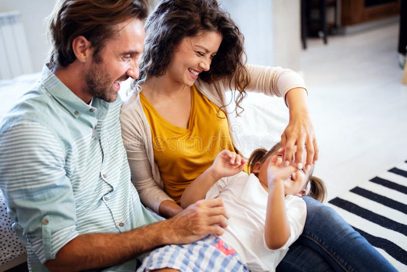 Happy Family Having Fun Times at Home Stock Image - Image of beautiful ...