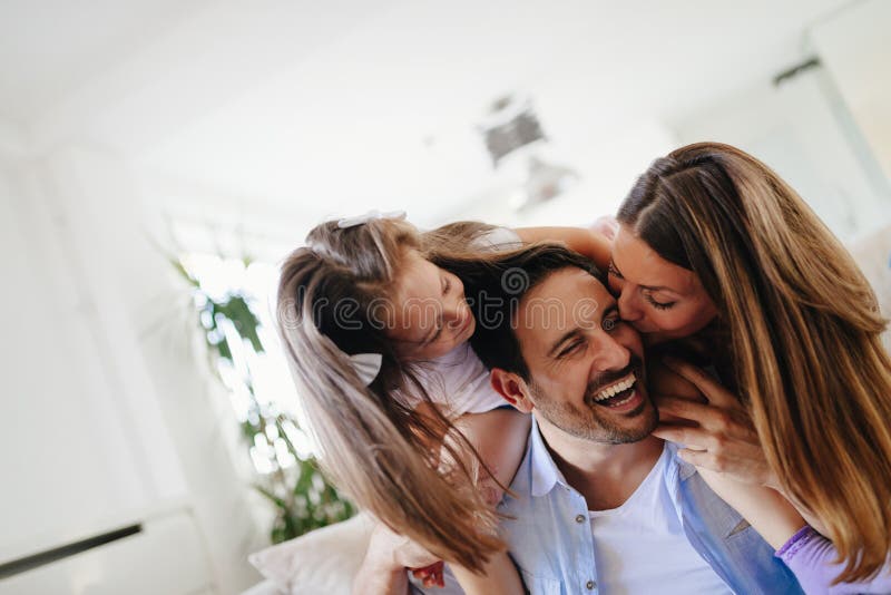 Happy Family Having Fun Times at Home Stock Photo - Image of attractive ...