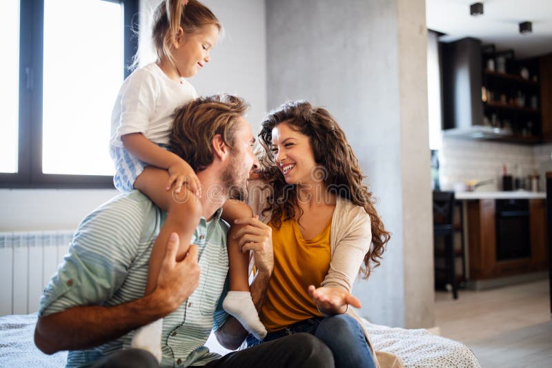 Happy Family Having Fun Times at Home Stock Image - Image of father ...