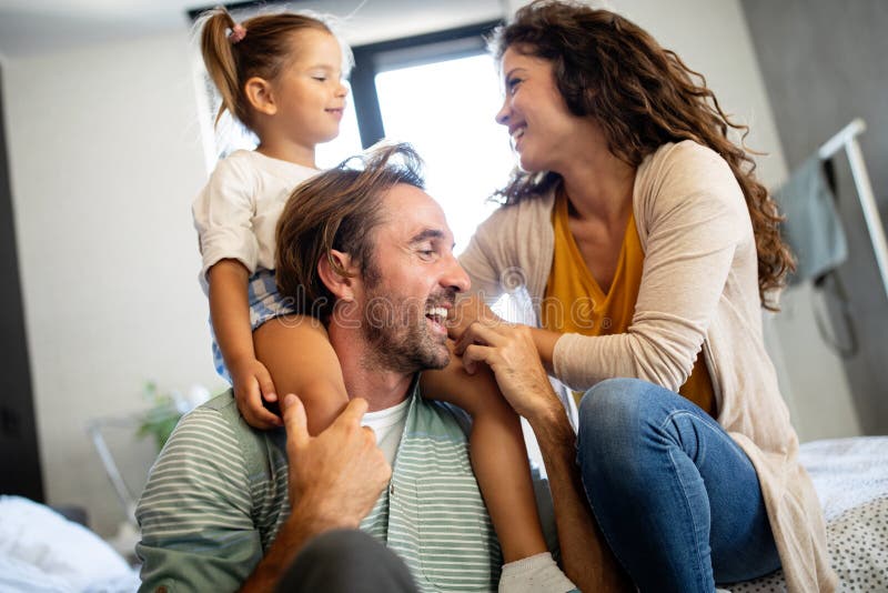 Happy Family Having Fun Times at Home Stock Image - Image of joyful ...