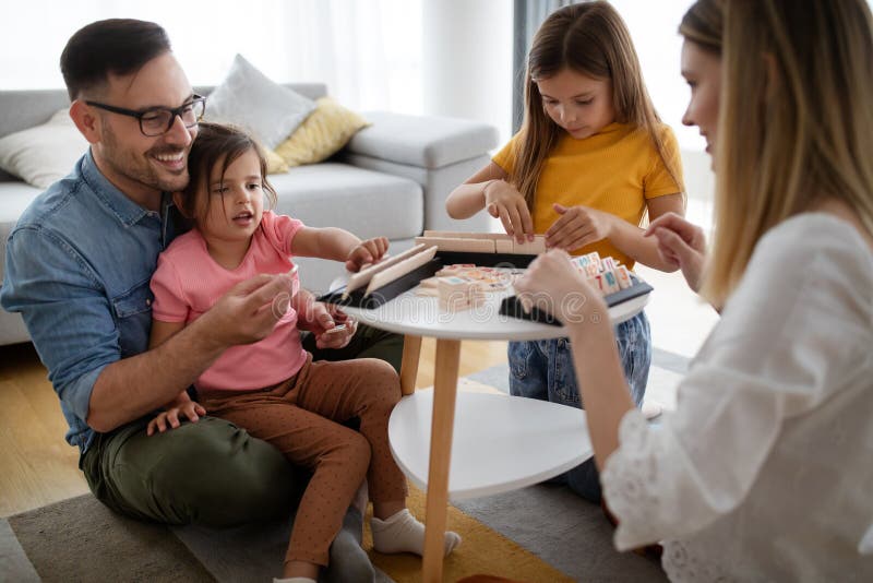 Happy Family Having Fun Times at Home Stock Image - Image of parenting ...