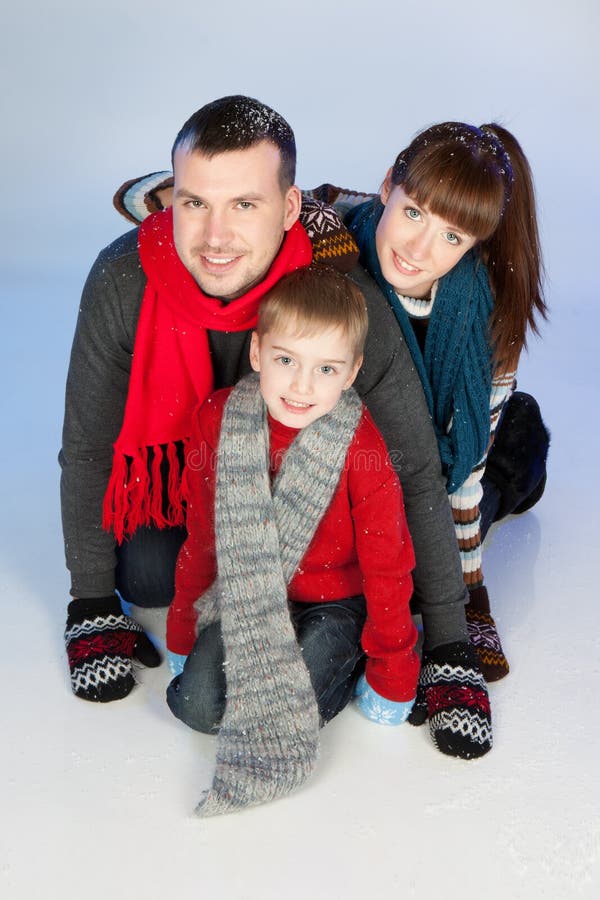 Happy Family Having Fun at Winter Time Stock Photo - Image of cute ...