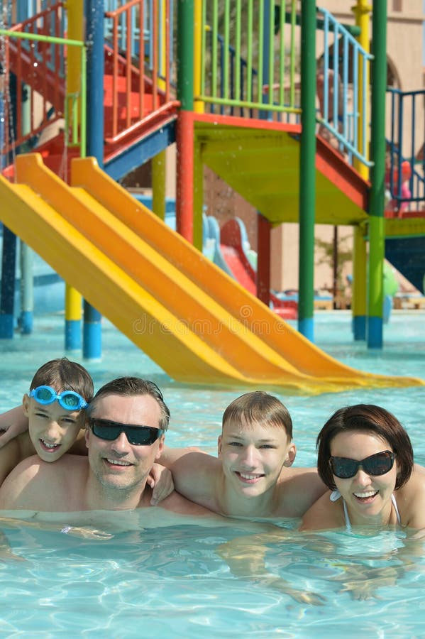 Happy Family Having in Pool Stock Image - Image of travel, vacation ...