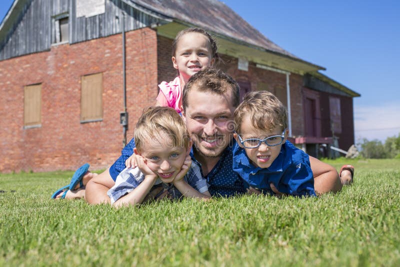 Happy Family Having Weekend in Summer Stock Image - Image of father ...
