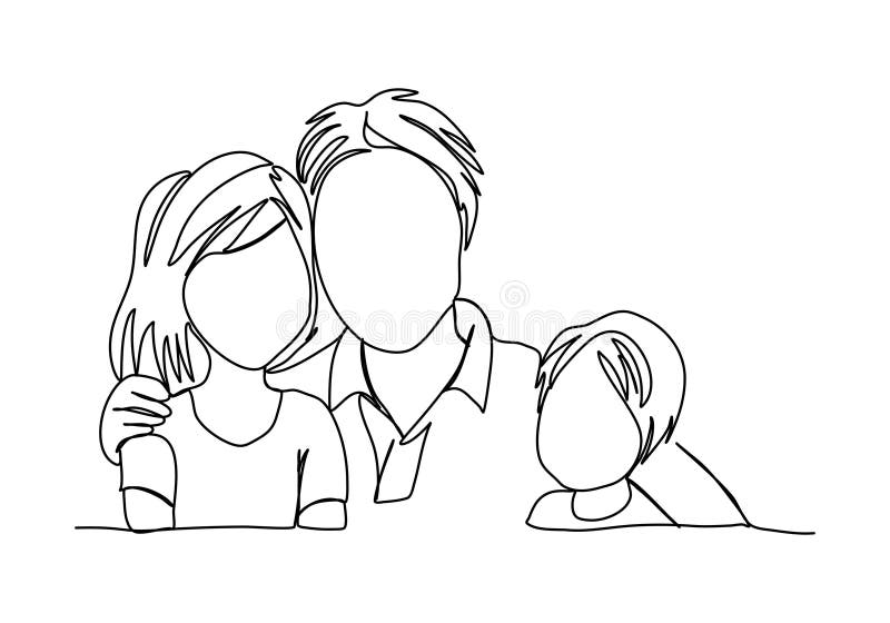 Family Line Drawing Vector Illustration Stock Illustrations – 24,459 ...