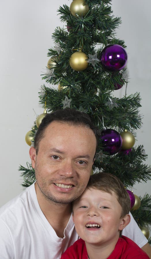 Happy Family Laying Under the Christmas Tree Stock Image - Image of ...