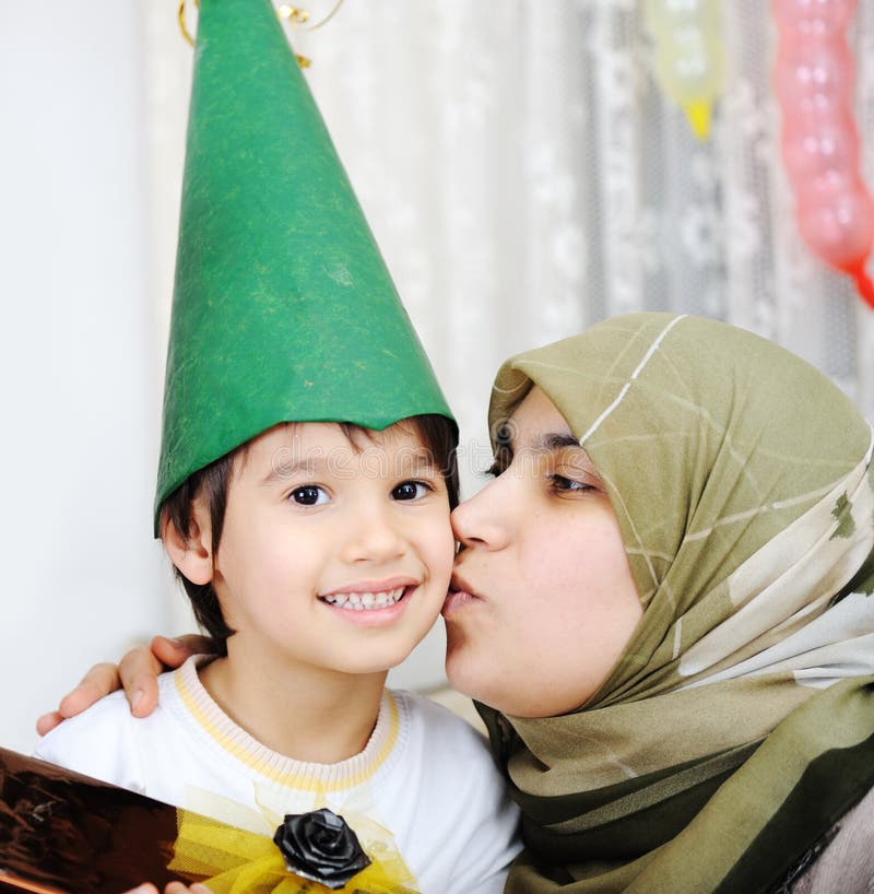 Happy family muslim stock image. Image of nice, childhood - 13460245