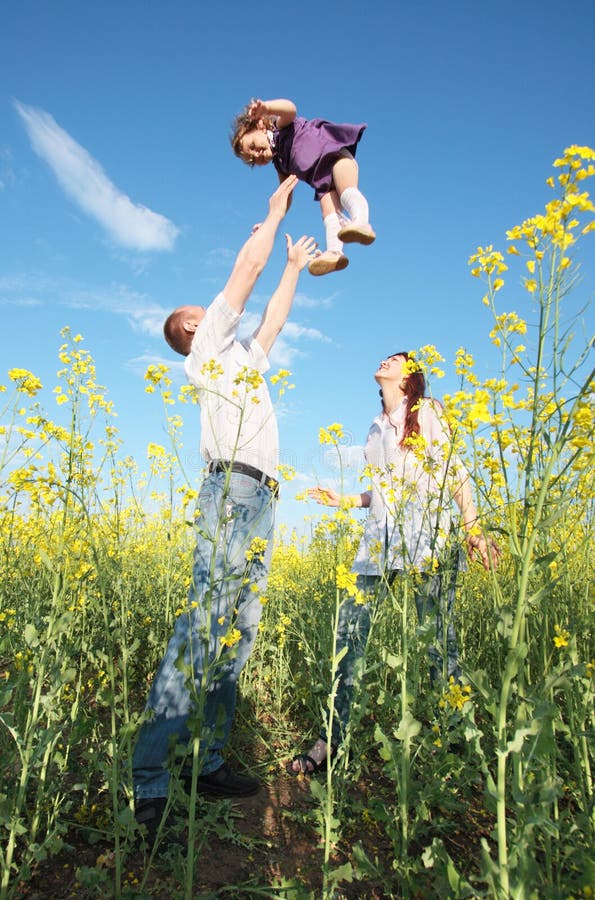 Happy family outdoor stock image. Image of blue, happiness - 18017739