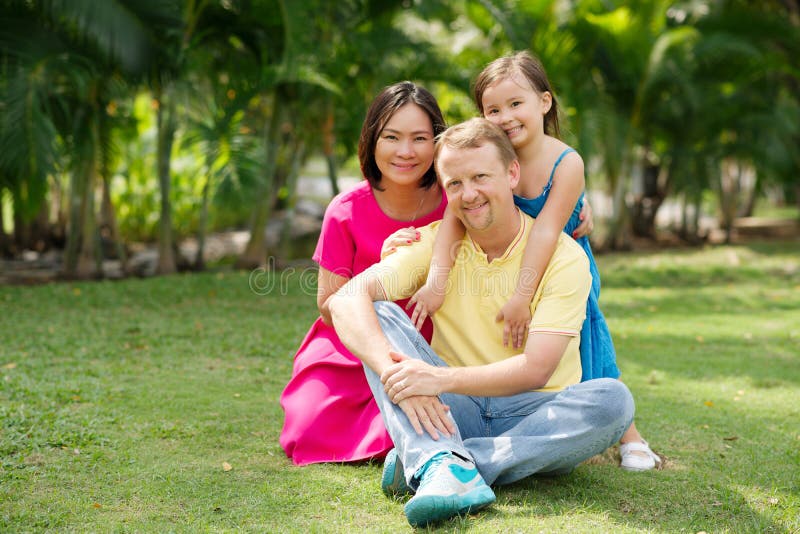 Happy mixed family stock photo. Image of adult, daughter - 32356314