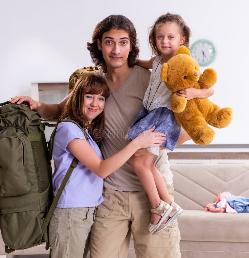Happy Family Planning Vacation Trip Stock Image - Image of knapsack ...