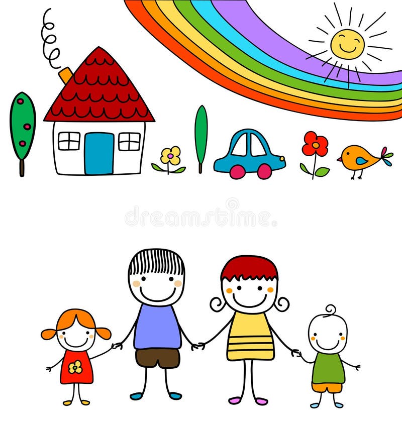 Happy Family Cartoon stock vector. Illustration of baby - 31118310