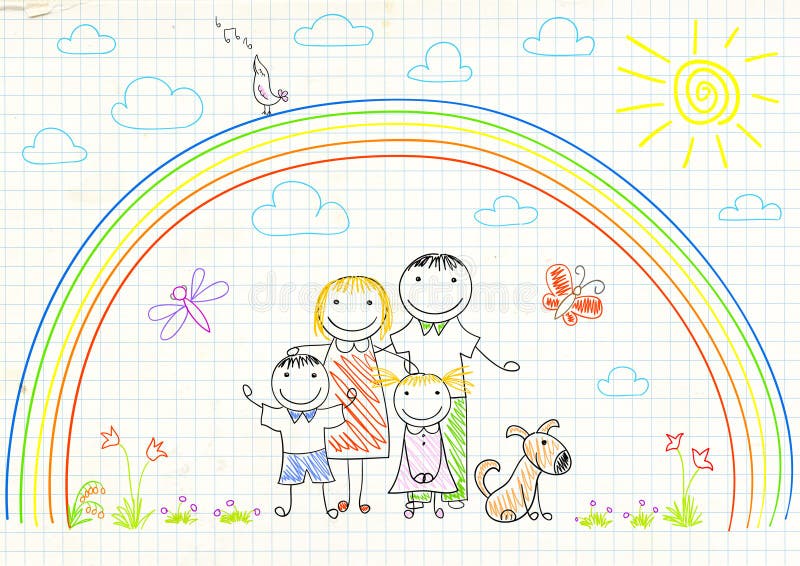 Family Happy Rainbow Stock Illustrations – 3,210 Family Happy Rainbow ...