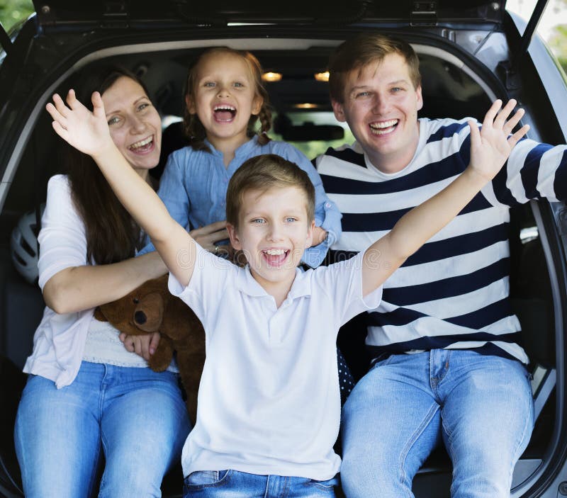 Happy Family on a Road Trip Stock Image - Image of journey, roadtrip ...