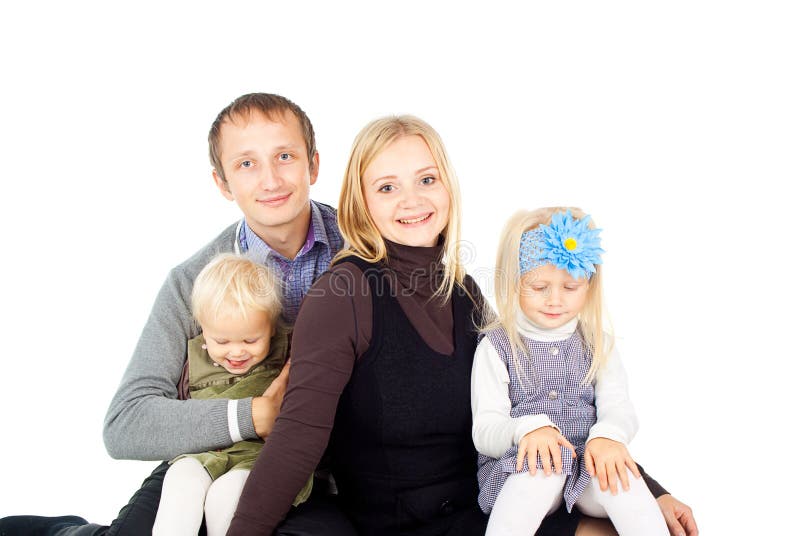 Happy Family with Small Children Stock Photo - Image of love, cute ...