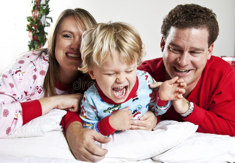 Family on Christmas stock image. Image of morning, time - 17418205