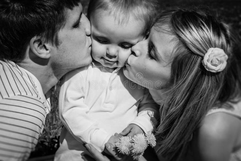 Happy Family with the Son and Picnic Stock Image - Image of green, love ...