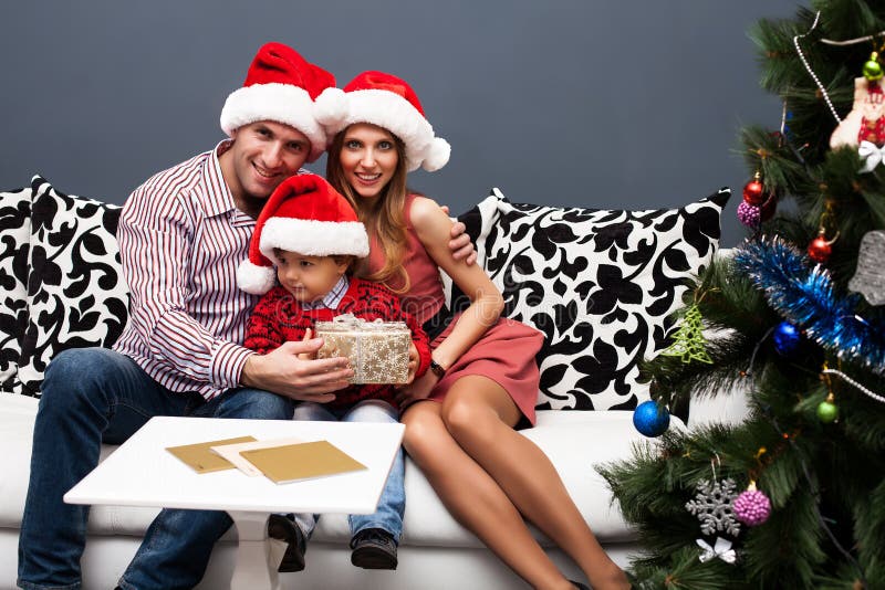 Happy Family Spending Christmas Time Stock Photo - Image of decoration ...