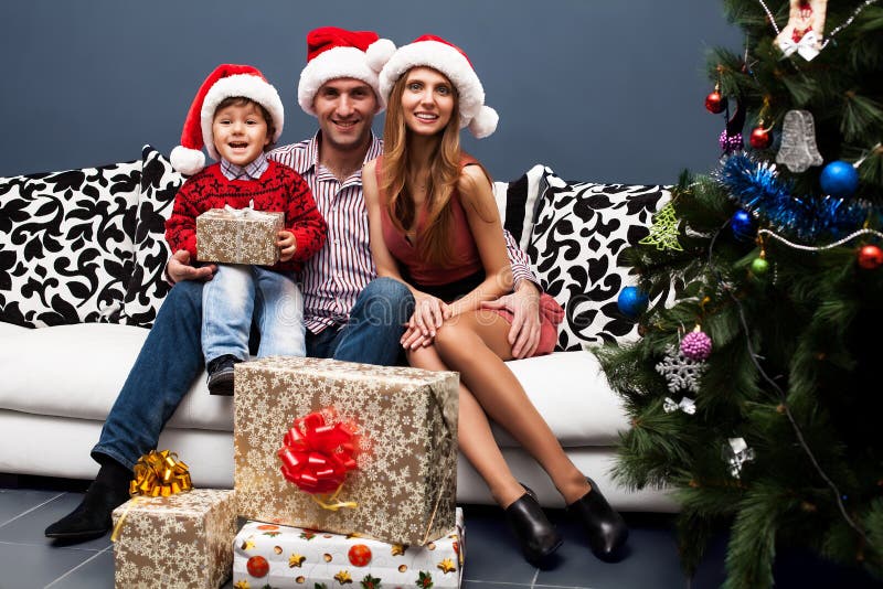 Happy Family Spending Christmas Time Stock Photo - Image of december ...