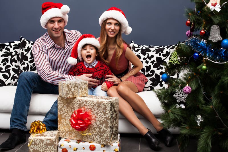 Happy Family Spending Christmas Time Stock Image - Image of family ...