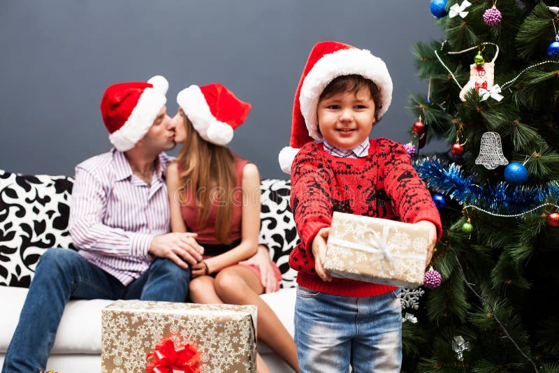 Happy Family Spending Christmas Time Stock Image - Image of people ...