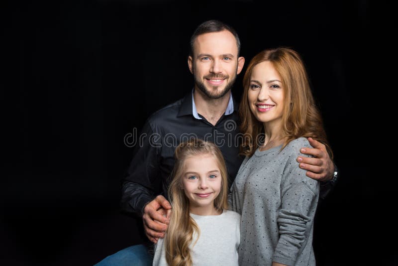 Happy Family Standing Together Stock Image - Image of mother, people ...