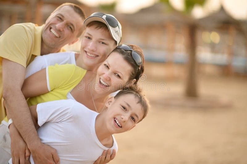 Happy family in the summer stock photo. Image of leisure - 77540342