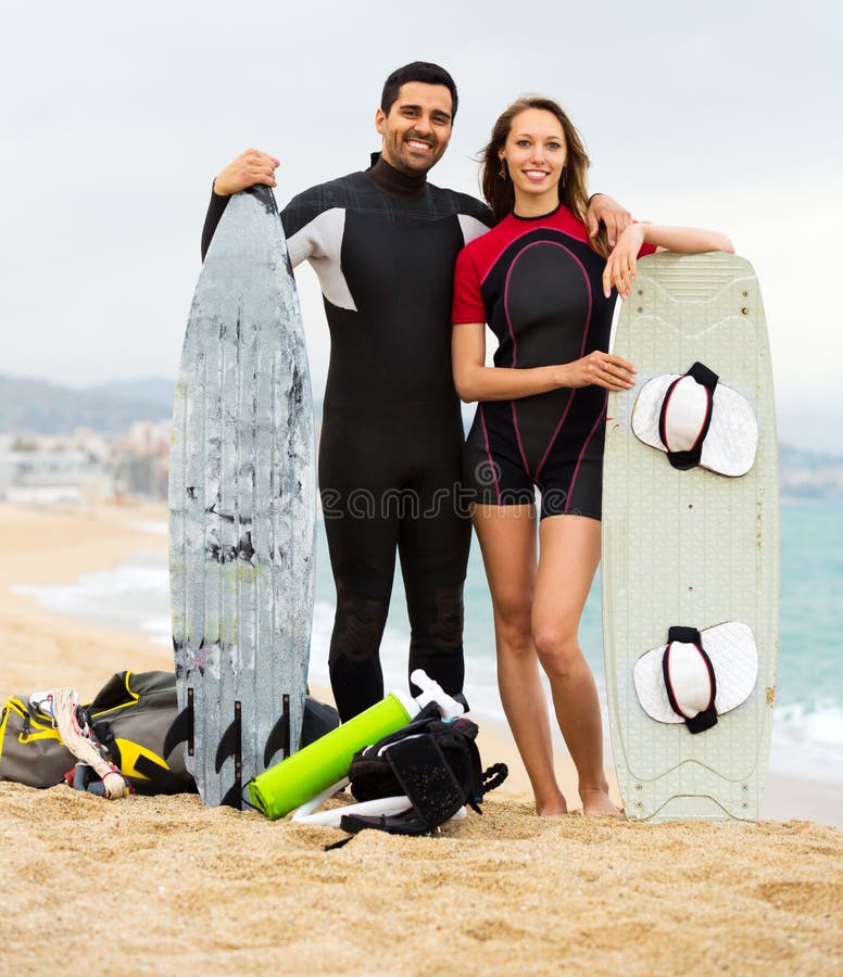 Happy Family with Surf Boards Stock Photo - Image of girl, outdoor ...
