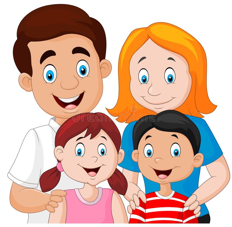 Happy Family Together on White Background Stock Vector - Illustration ...
