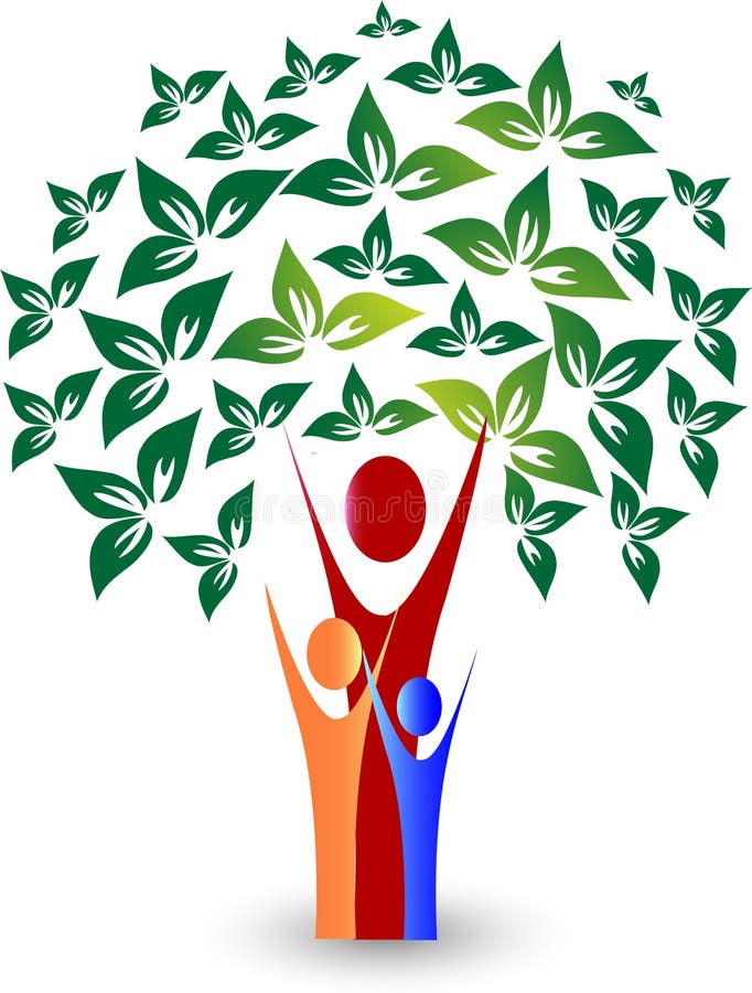 Family Tree Logo with Abstract Colors Stock Vector - Illustration of ...