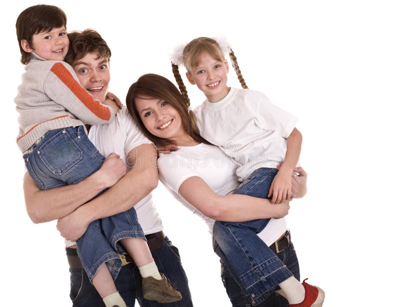 Happy Family Upbringing Children. Stock Image - Image of childhood ...