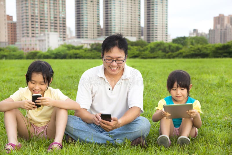 Happy Family Using Smart Phone Stock Image - Image of phone, lifestyle ...