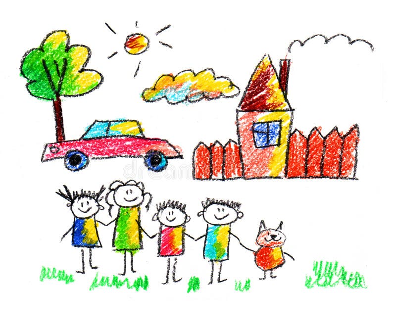 Happy family stock illustration. Illustration of blue - 52516356