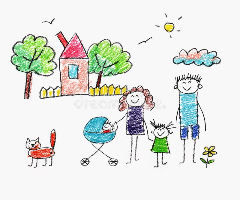 Friends / Friendship - Kids Drawing /illustration Stock Vector ...