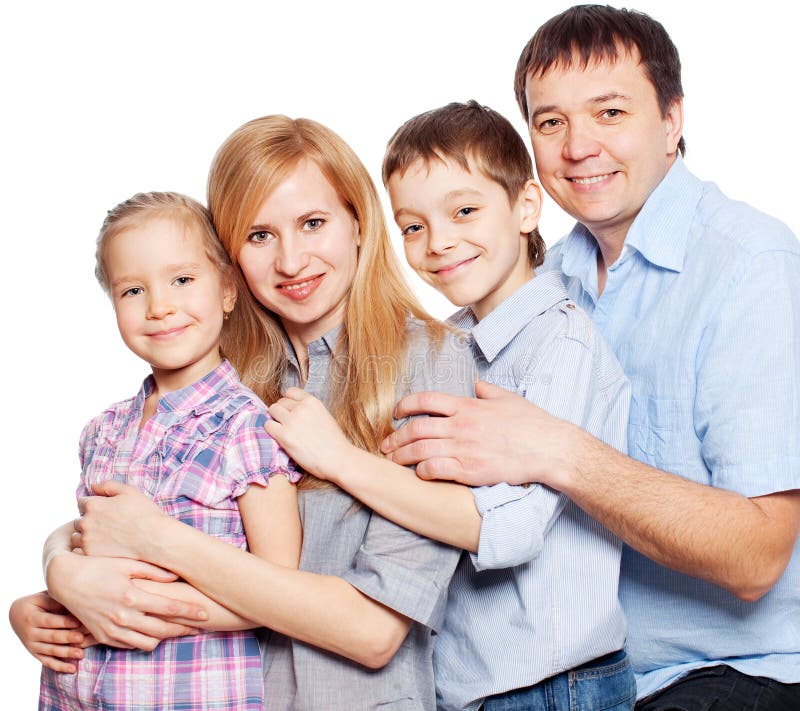 Happy Family White Background