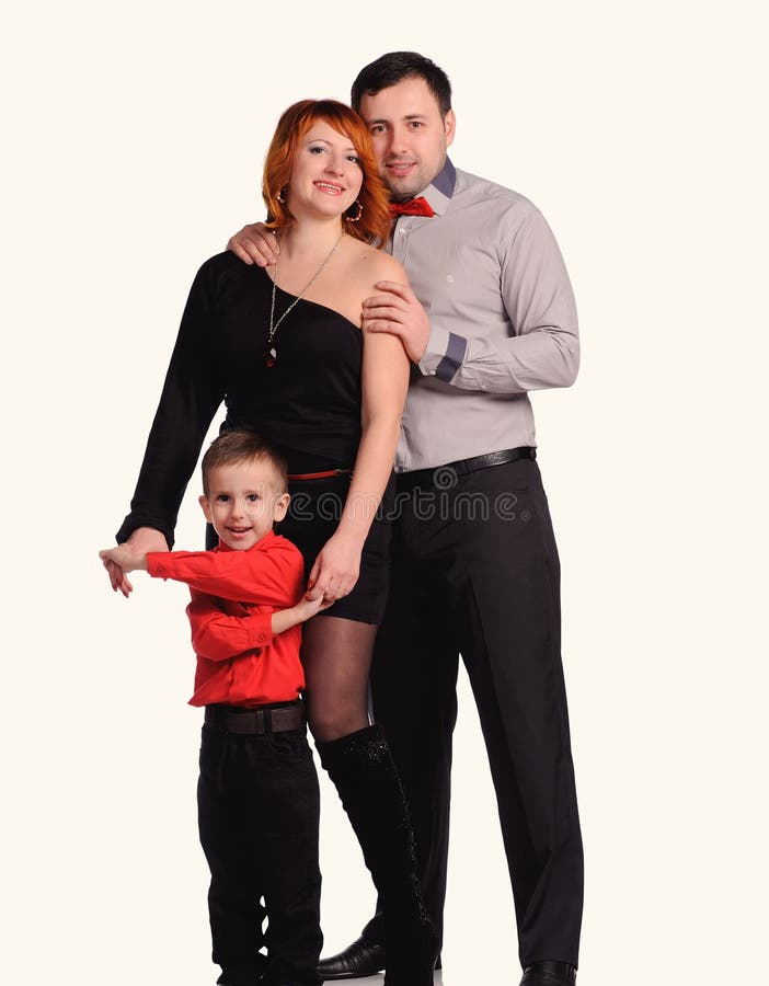 A Happy Family on a Light Background Stock Photo - Image of attractive ...