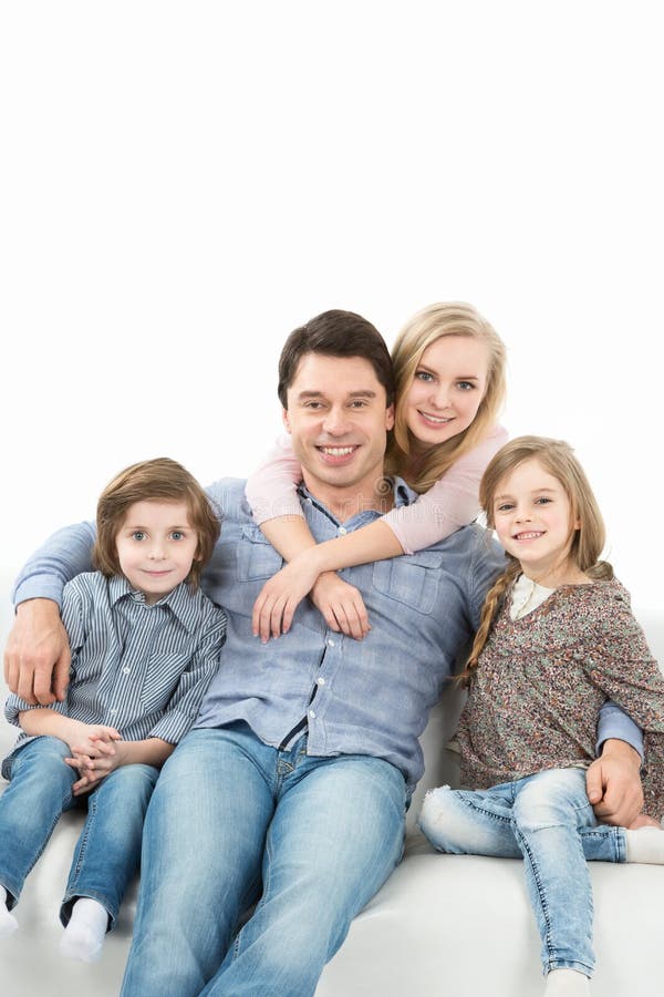 Happy Family White Background
