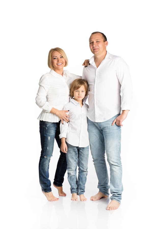 Portrait Of The Mother And Son. Isolated On White Stock Image - Image ...