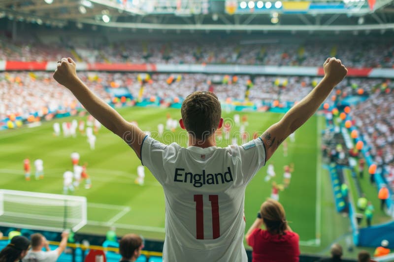 Happy Fan Screaming Supporting England Team at Soccer. Generative AI ...