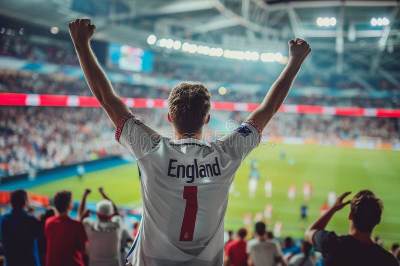 Happy Fan Screaming Supporting England Team at Soccer. Generative AI ...